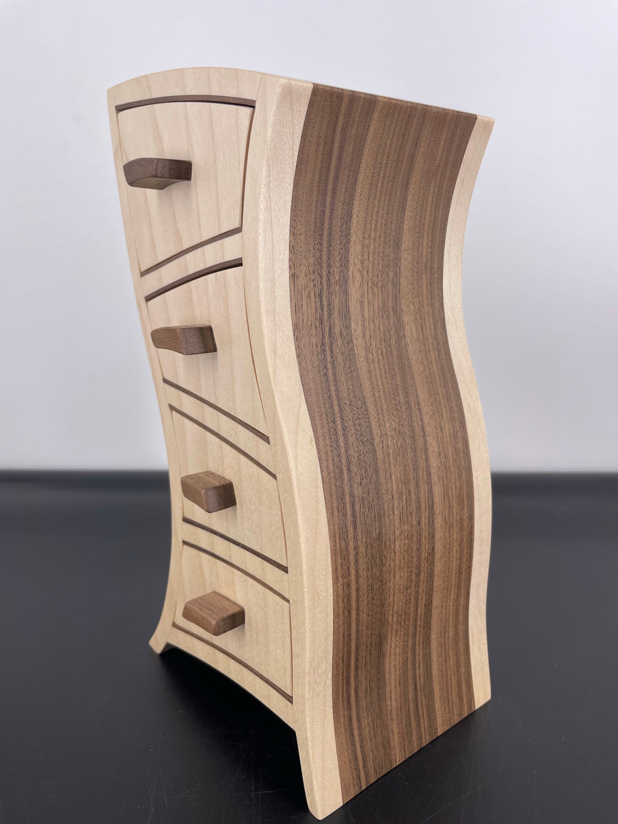 Funky Wooden Jewellery Box with Drawers, Unusual Jewellery Box, Wood J ...